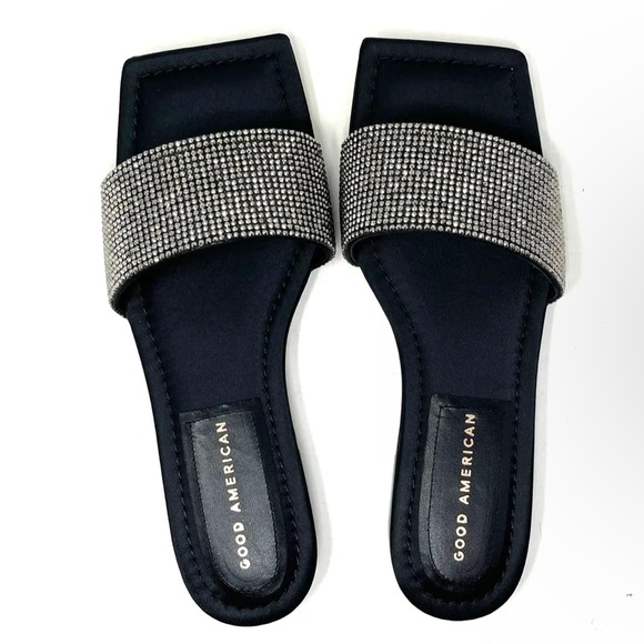 Good American | Shoes | Good American Crystal Crush Standout Slide Flat ...